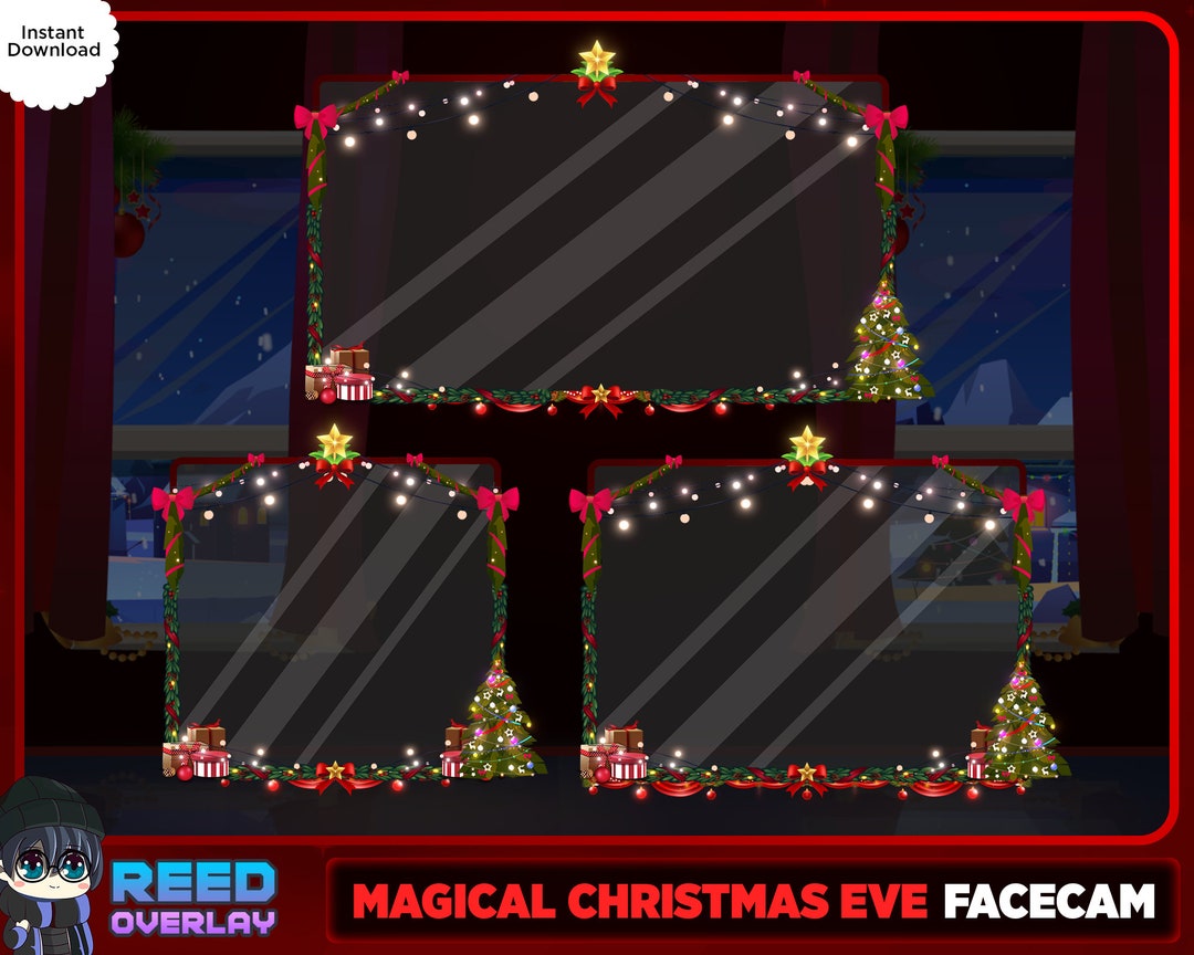 Webcam Overlay Pack Christmas Theme - Full Animated Facecam Pack for ...