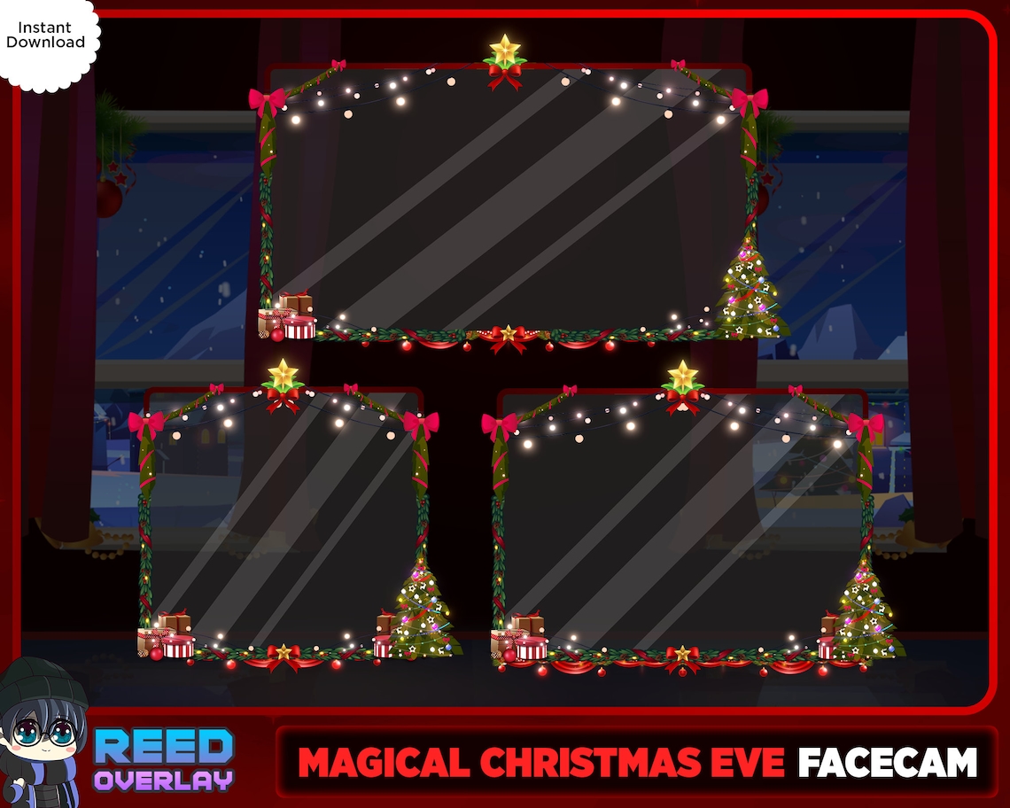 Webcam Overlay Pack Christmas Theme Full Animated Facecam Pack for ...