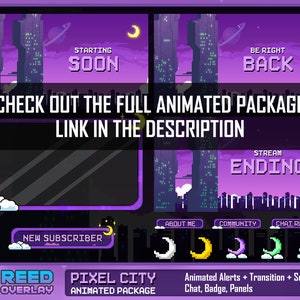 Complete Animated Retro Pixel Webcam Overlay Pack 8bit Purple Facecam ...