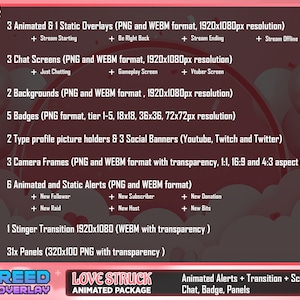 Romantic Valentine Theme Twitch Overlay Package - Cute Lofi Pastel Pink ...