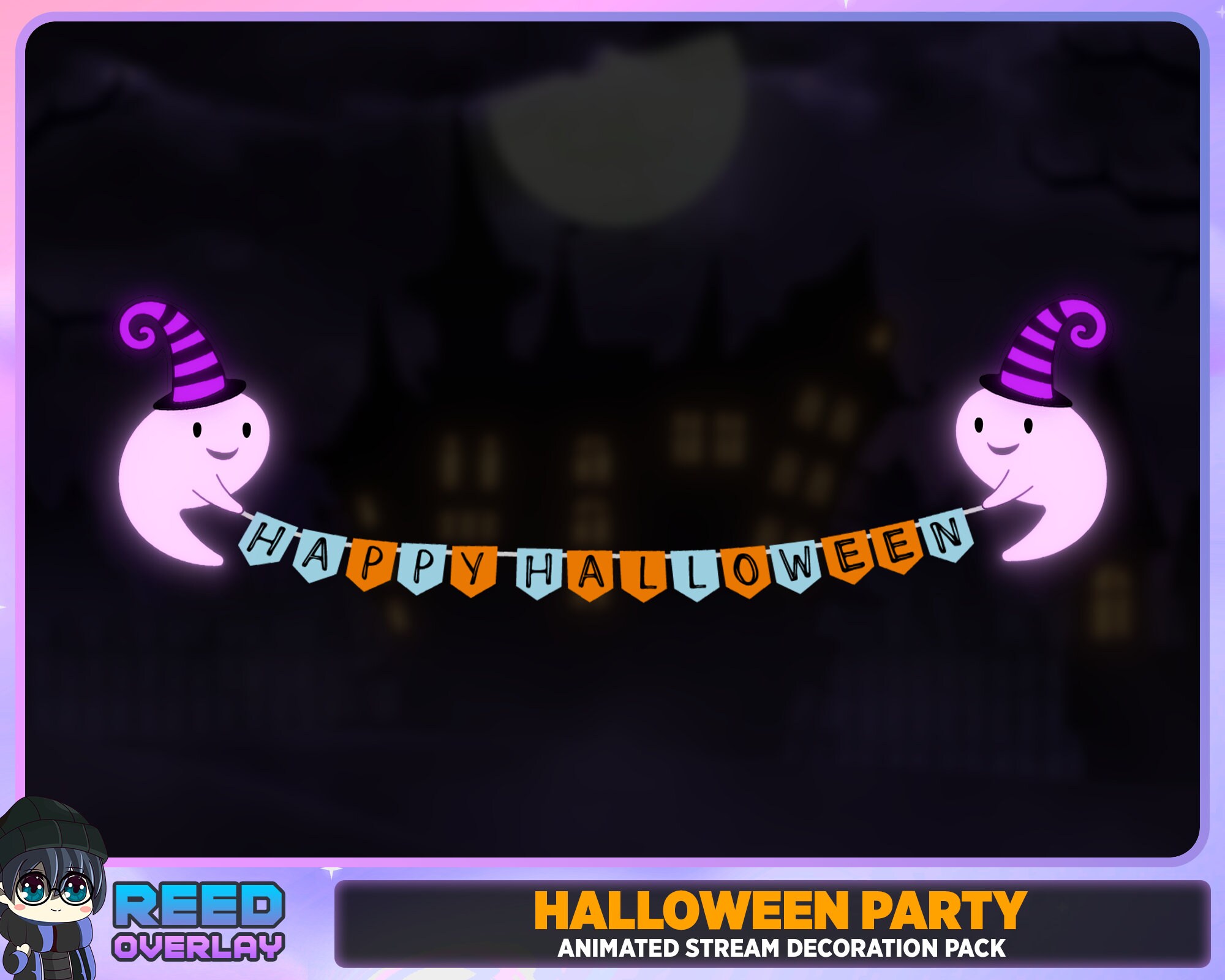 5 Animated Cute Stream Decoration Halloween Stream Package "halloween ...