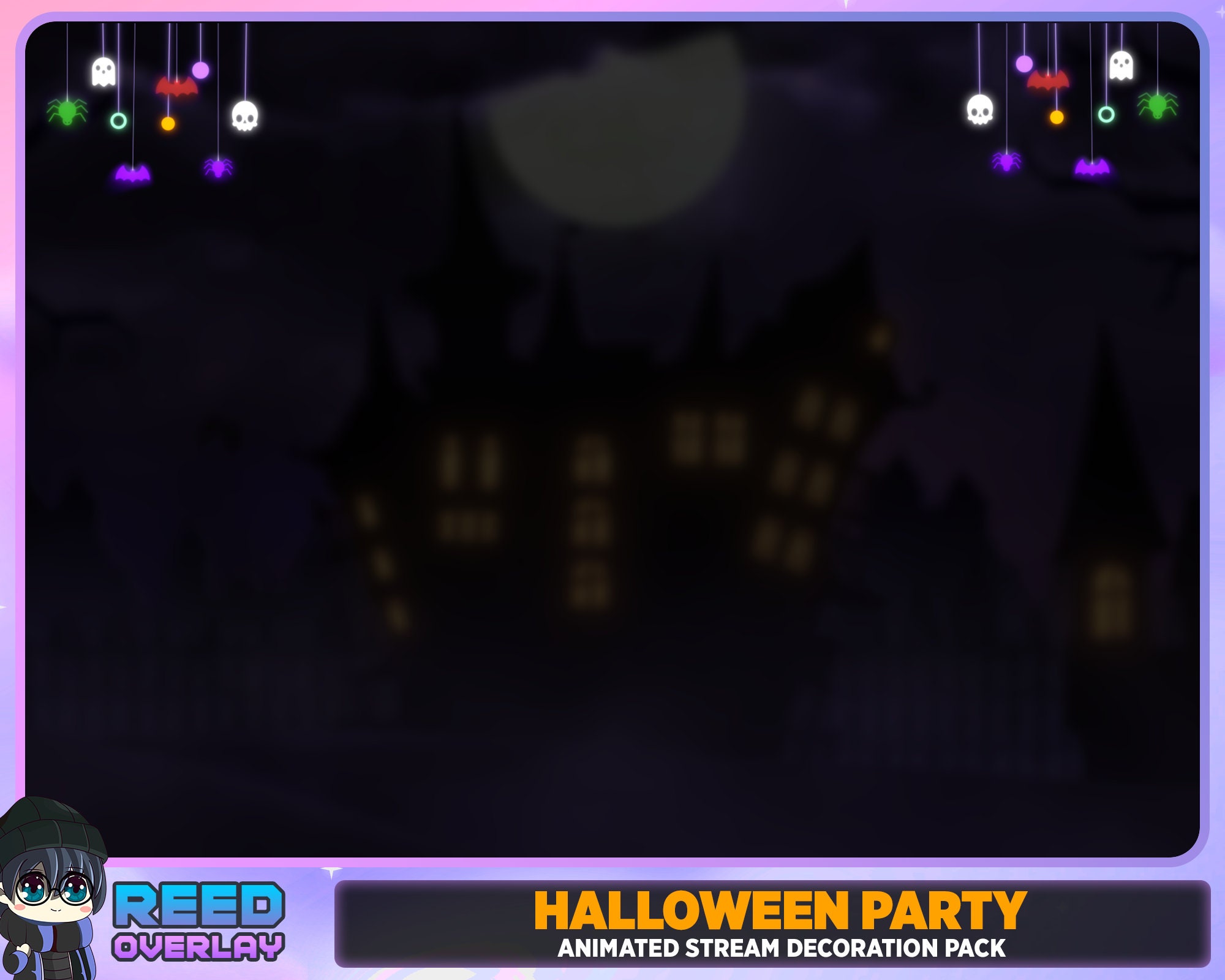 5 Animated Cute Stream Decoration Halloween Stream Package "halloween ...