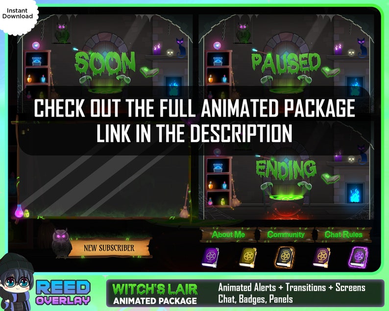 6x Cute Halloween Theme Animated Alert Twitch Stream Event - Etsy