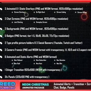Neon Twitch Overlay Pack "neon Christmas" - Holiday Theme Full Animated ...