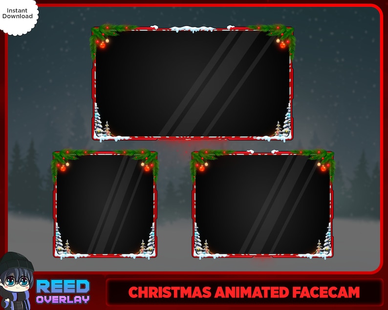Animated Facecam Pack Christmas - Candy Cane String Decoration Neon ...