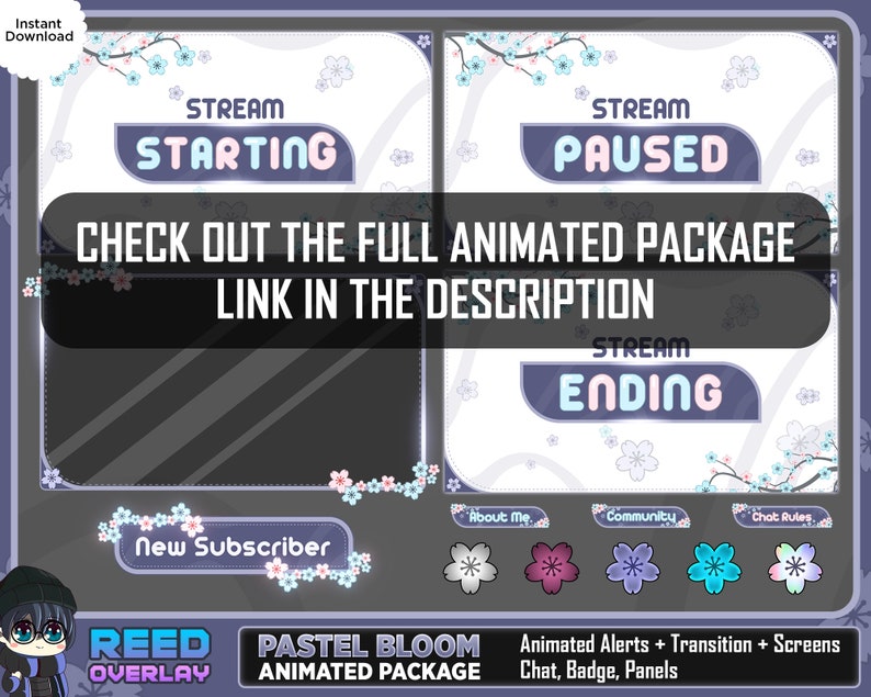 Animated Aesthetic V-tuber Screen Overlay for Lofi Vibes - Twitch Just ...