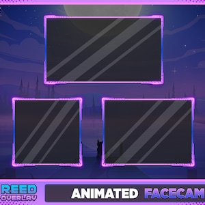 Cute Animated Animated Facecam Pack - Purple Kitten Cozy Pattern Webcam ...