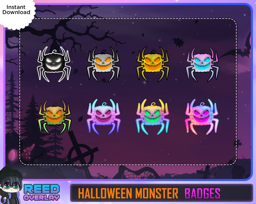Scary "halloween Monster" Sub Badges Pack - Loyalty Badges for Twitch ...