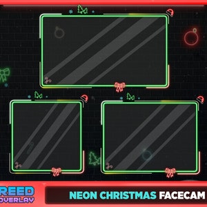 Animated Neon Christmas Webcam Overlay: Twitch Facecam Border (digital ...