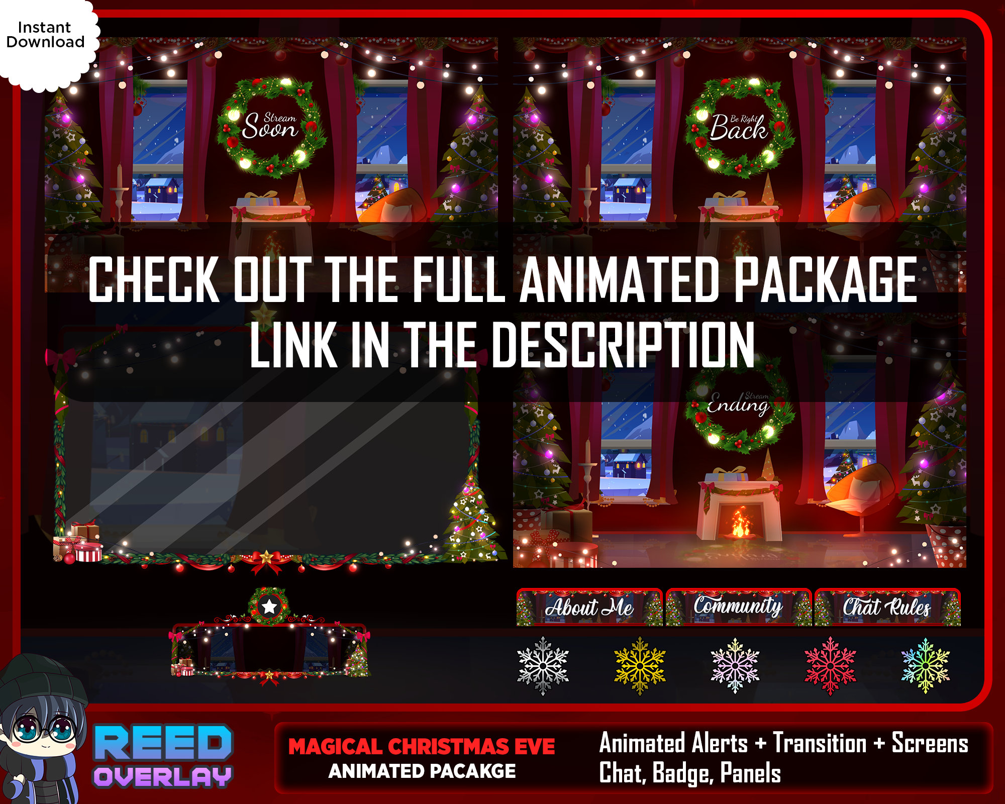 Webcam Overlay Pack Christmas Theme Full Animated Facecam - Etsy