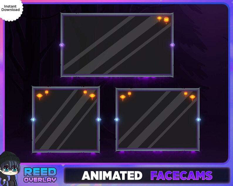 Animated Lantern Twitch Facecam Overlay Pack (digital Download) - Etsy