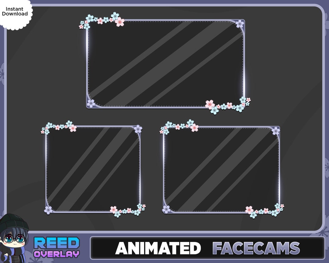 Full Animated Sakura Themed Pastel Facecam Overlay Pack Twitch - Cozy ...