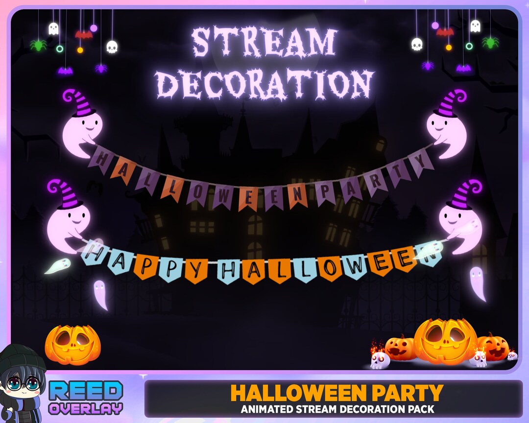 5 Animated Cute Stream Decoration Halloween Stream Package "halloween ...