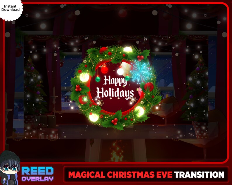 Festive Twitch Transition Christmas Theme - Animated Scene Change ...