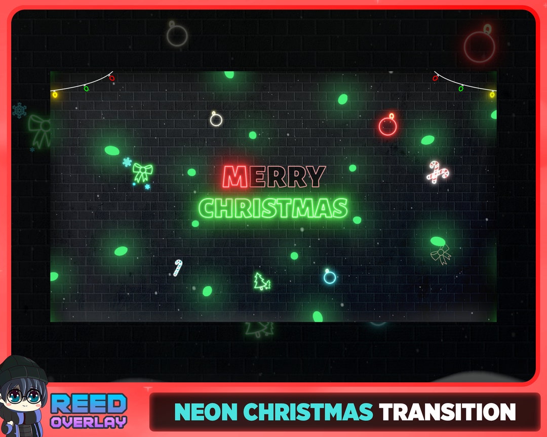Neon Animated Stinger Transition Christmas Theme - Festive Colorful ...