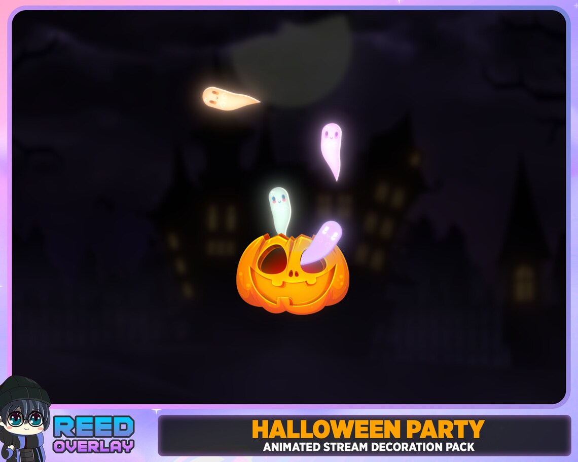 5 Animated Cute Stream Decoration Halloween Stream Package "halloween ...