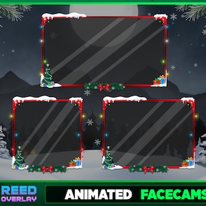 Full Animated Christmas Webcam Overlay Pack - Xmas Tree Gift Box Stream ...
