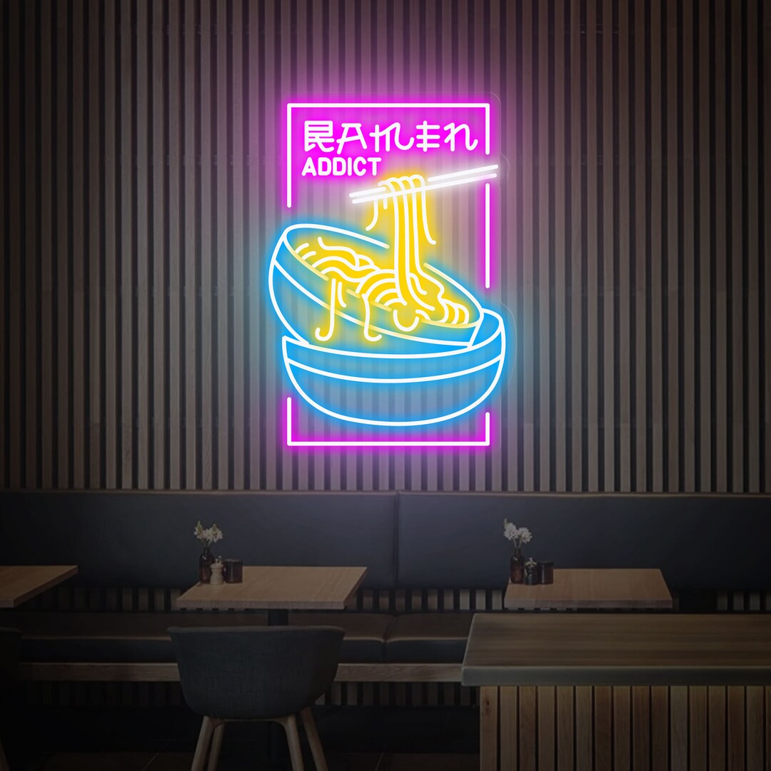 Wok in Box LED Neon Sign Ramen Japanese Noodles Led Neon - Etsy