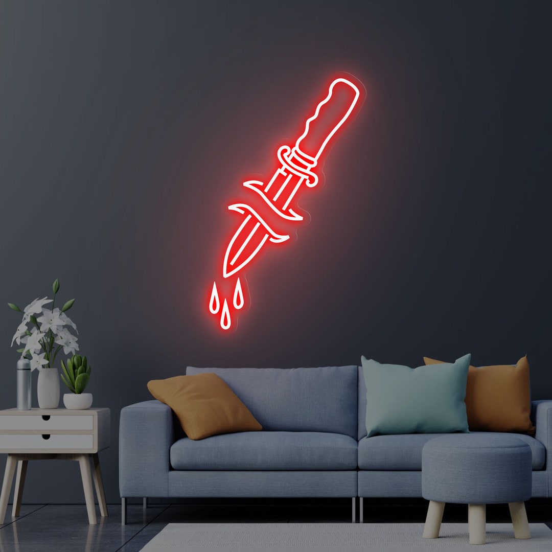 Dagger Neon Sign Custom Size and Color Neon Lights Decor Game - Etsy