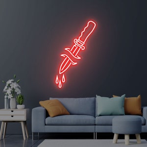 Dagger Neon Sign Custom Size and Color Neon Lights Decor Game - Etsy