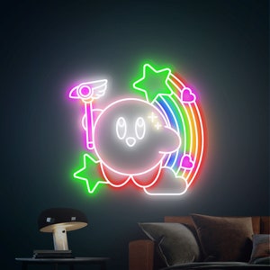 Kirby Neon Sign Kirby Decor Neon Sign Bedroom Japanese - Etsy