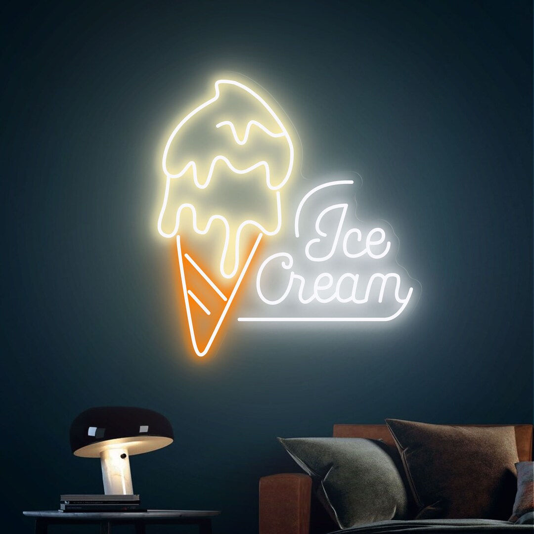 Ice Cream Neon Sign Custom Wall Decor Neon Sign Light - Etsy