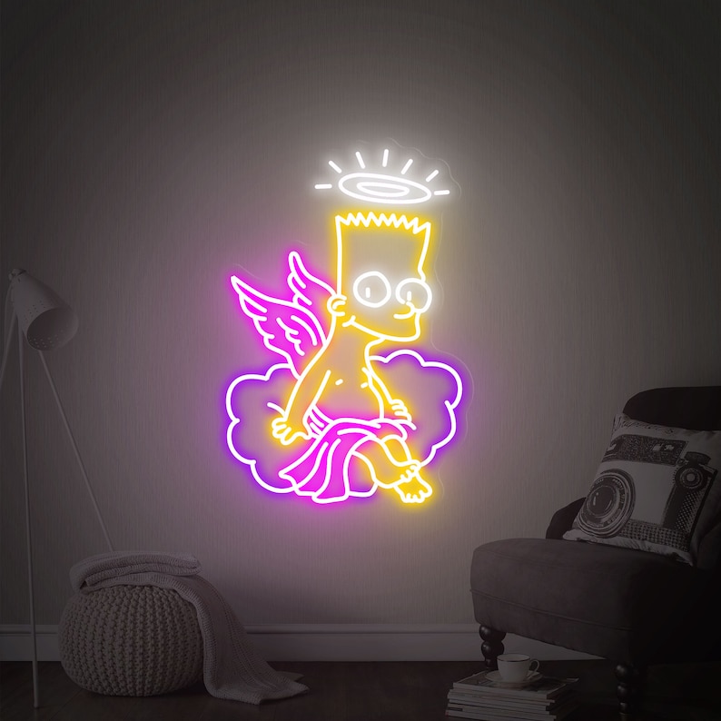 The Simpsons Neon Sign Bart Neon Lights Decor Game Room Wall - Etsy ...