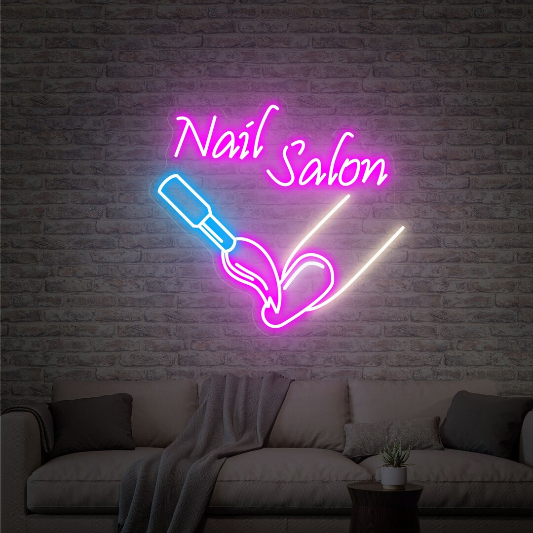 Nail Salon Neon Light Nails Neon Sign Beauty Room Decor - Etsy