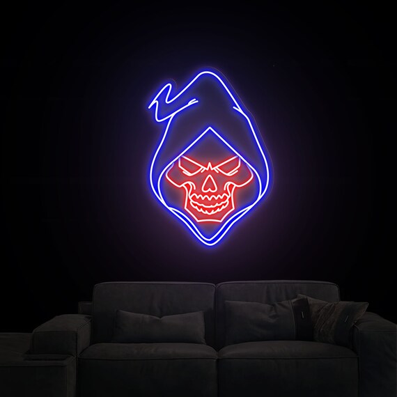 Skull Neon Sign Custom Size and Color Neon Lights Decor Game - Etsy