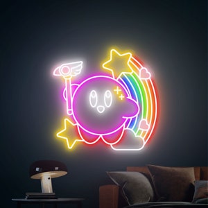 Kirby Neon Sign Kirby Decor Neon Sign Bedroom Japanese - Etsy