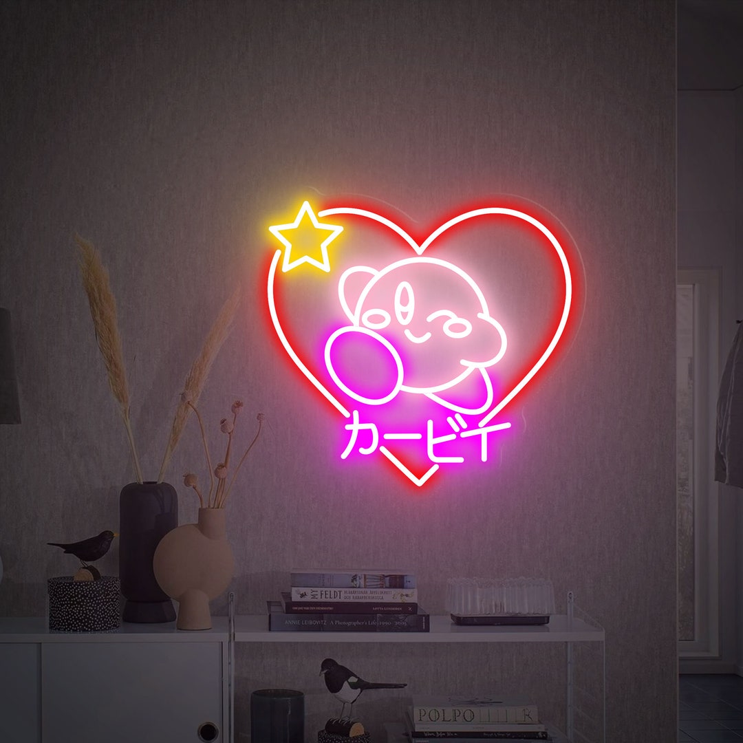 Love Kirby Neon Sign Kirby Decor Japanese Neon Sign Anime - Etsy