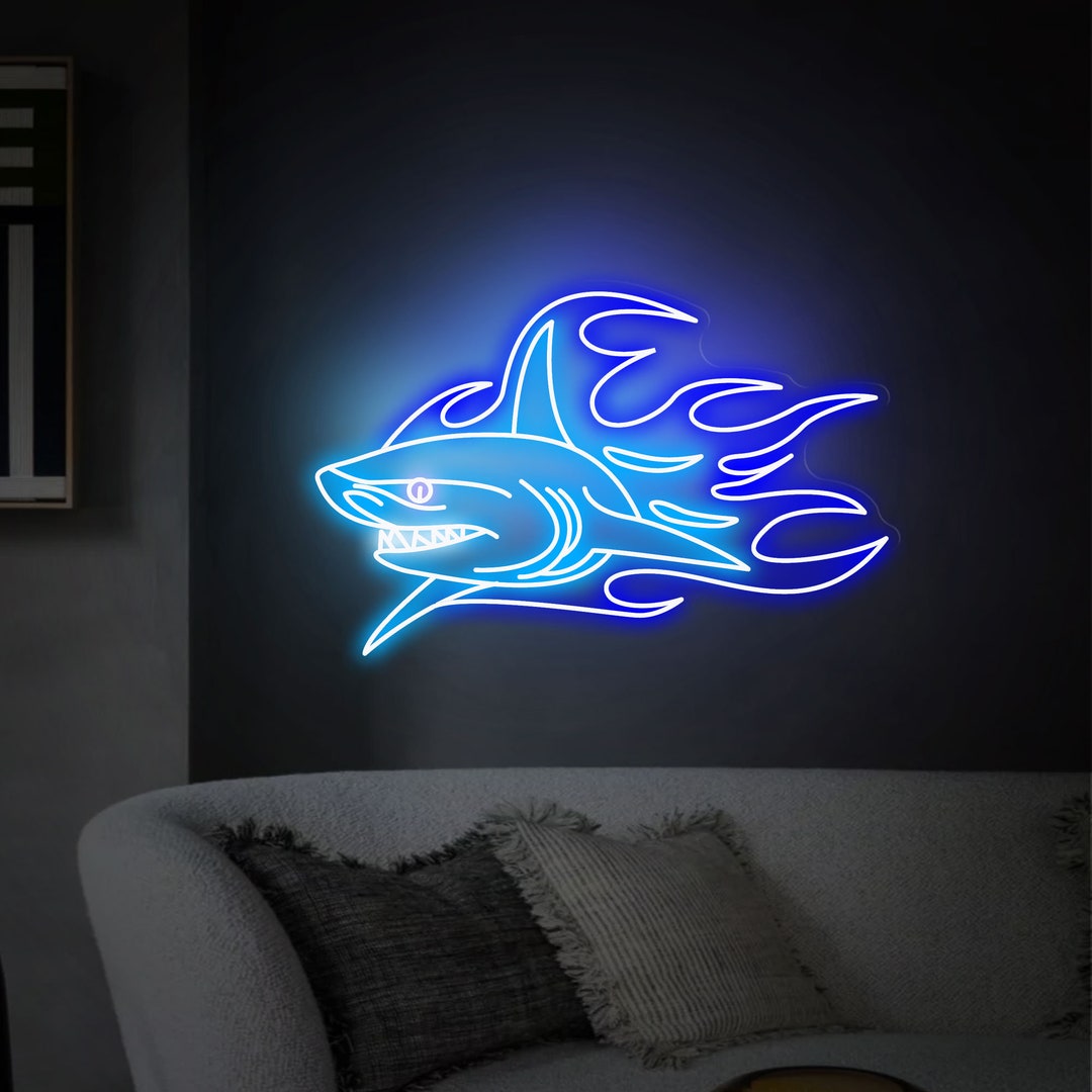 Shark Neon Sign Custom Size and Color Neon Lights Decor Game - Etsy