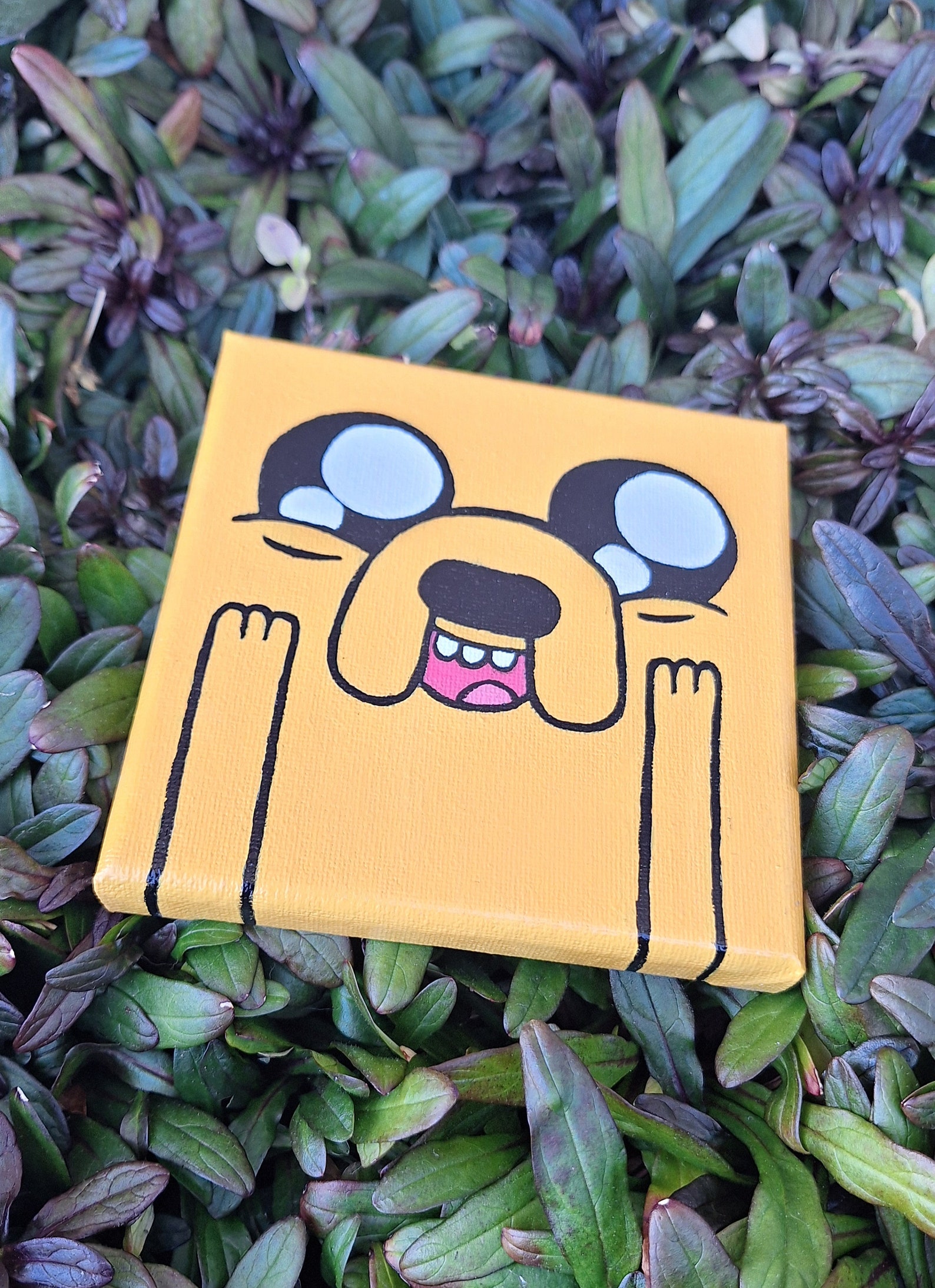 Adventure Time's Jake the Dog: Small Square Acrylic Painting - Etsy