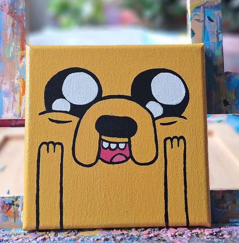 Adventure Time's Jake the Dog: Small Square Acrylic Painting - Etsy