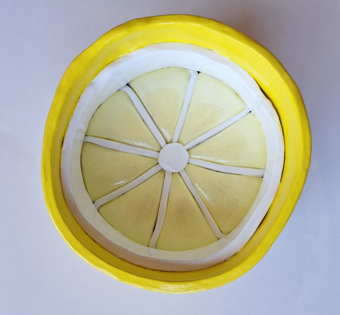 Medium Lemon Slice Sparkly Clay Bowl - Etsy