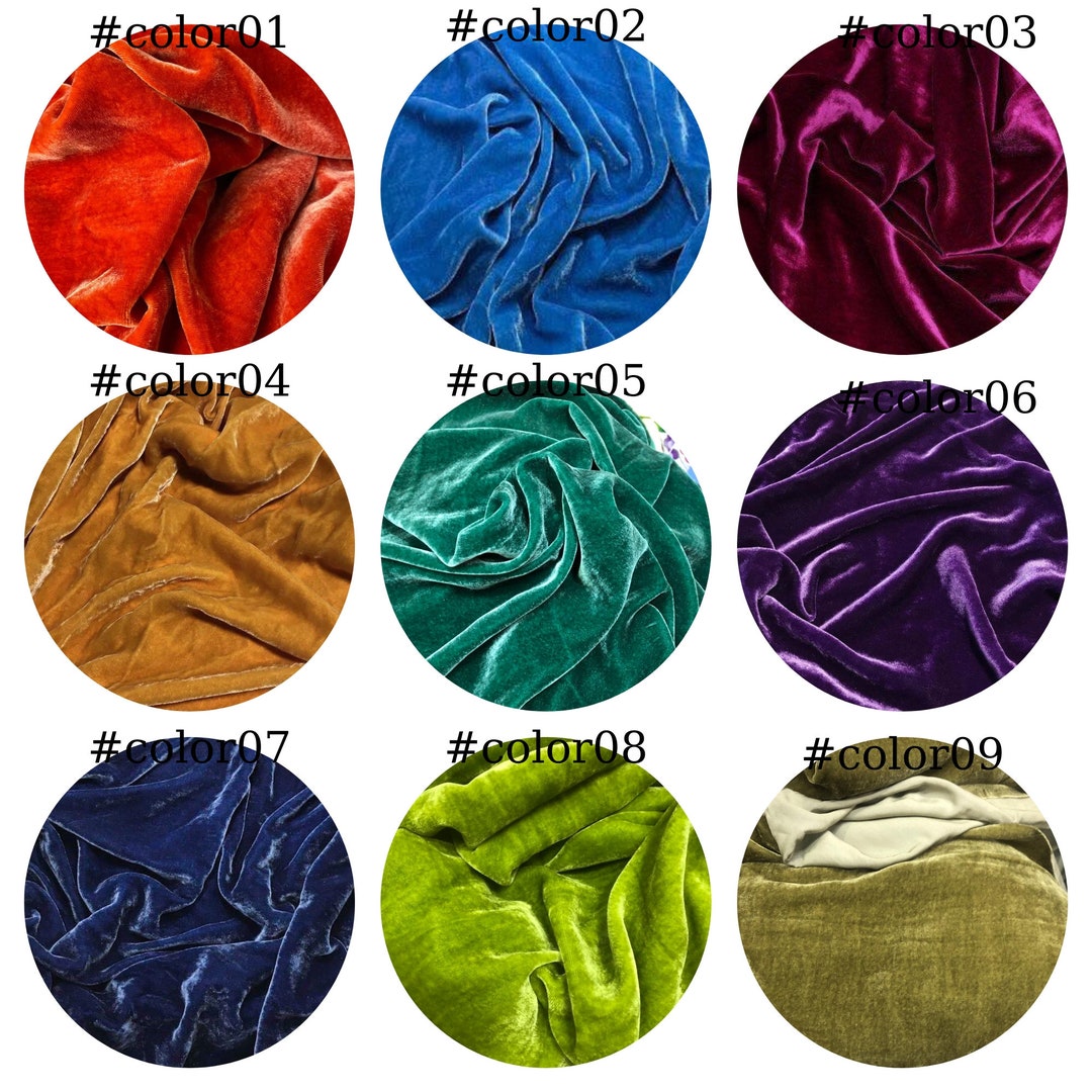 100% PURE MULBERRY SILK Velvet Fabric by the Yard – Silk Velvet for ...