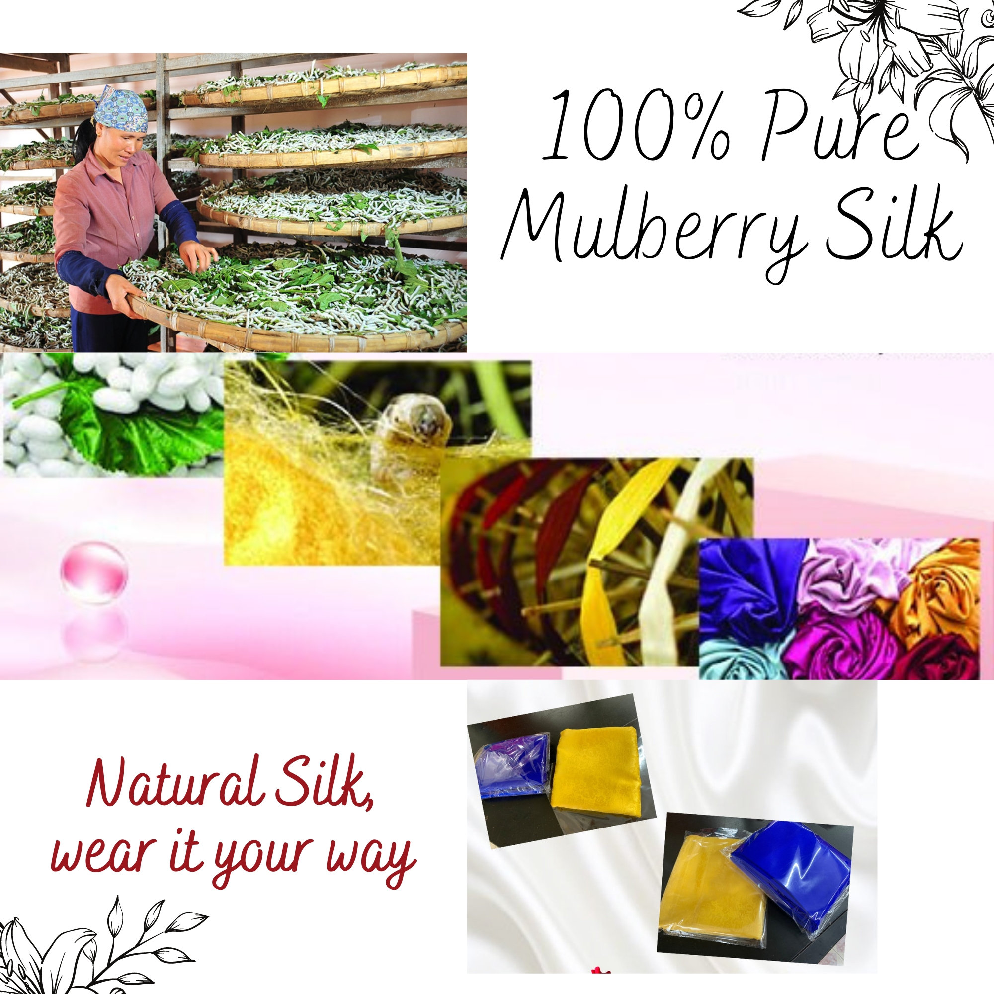 100% PURE MULBERRY SILK Fabric by the Yard Silk Satin - Etsy
