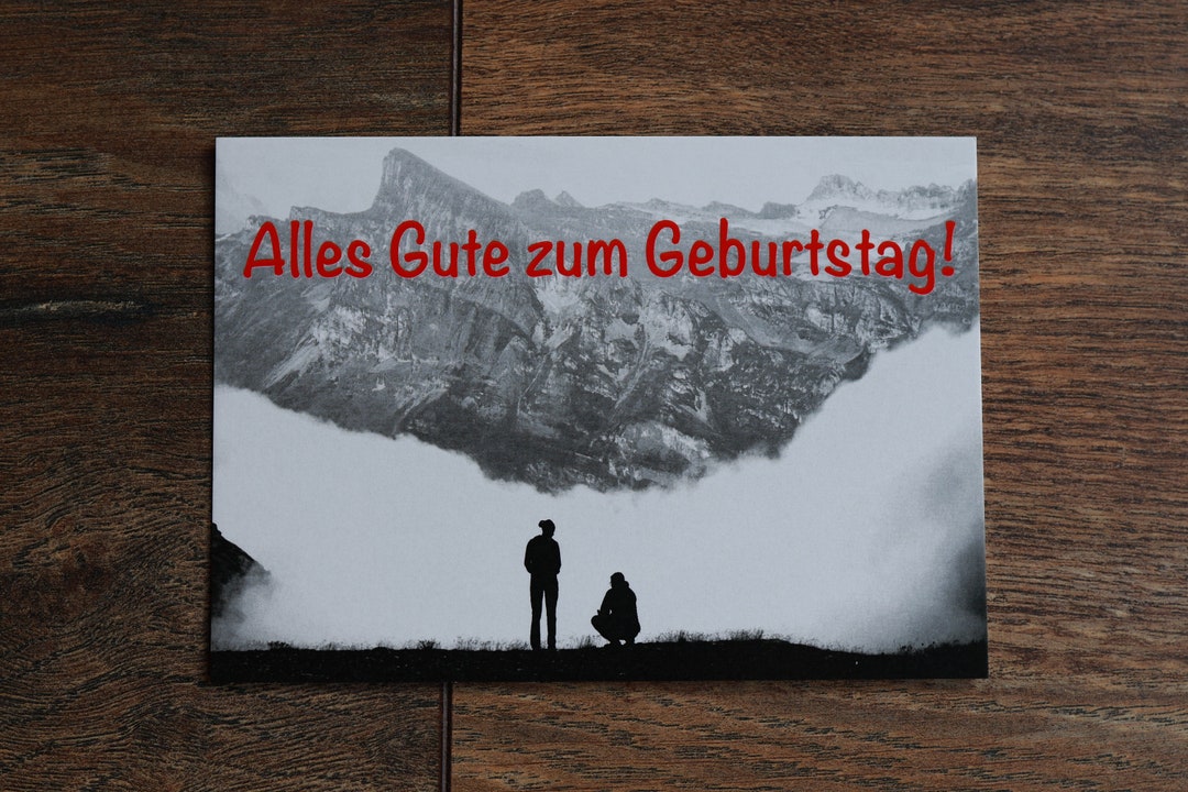 Happy Birthday Mountains Alps Sky Clouds Postcard - Etsy