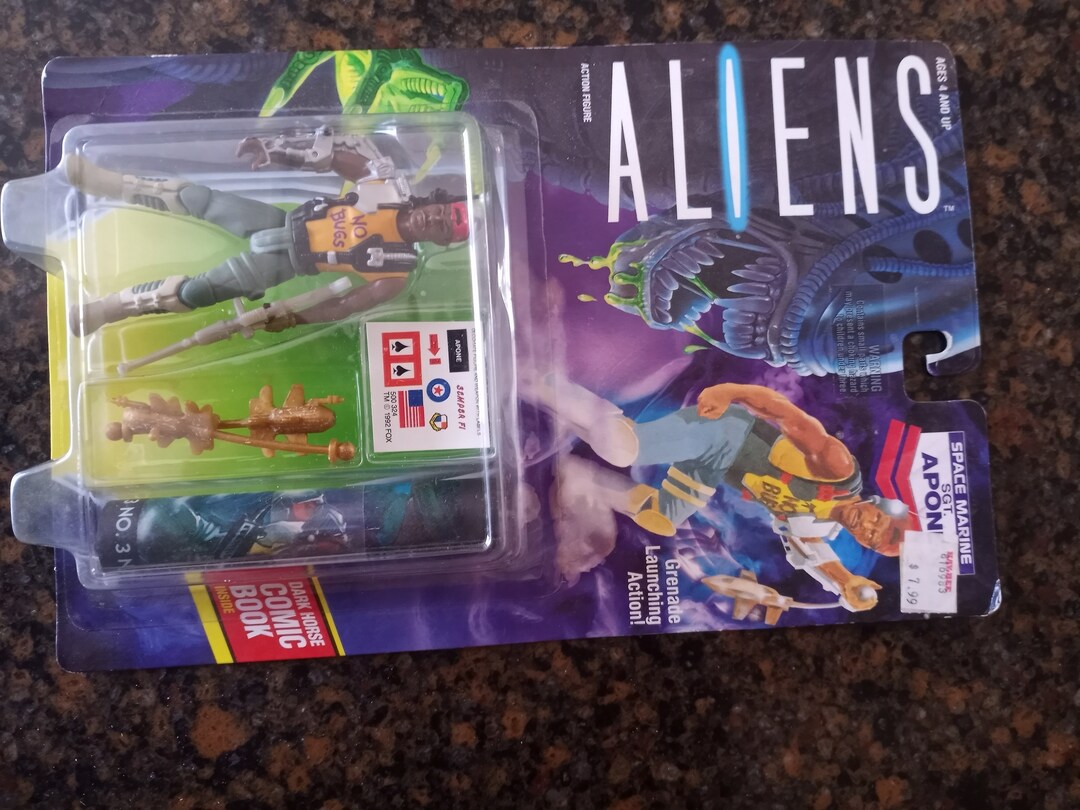 Aliens Sergeant Al Apone Kenner Figure MOSC Free Dark Horse Comic Alien ...
