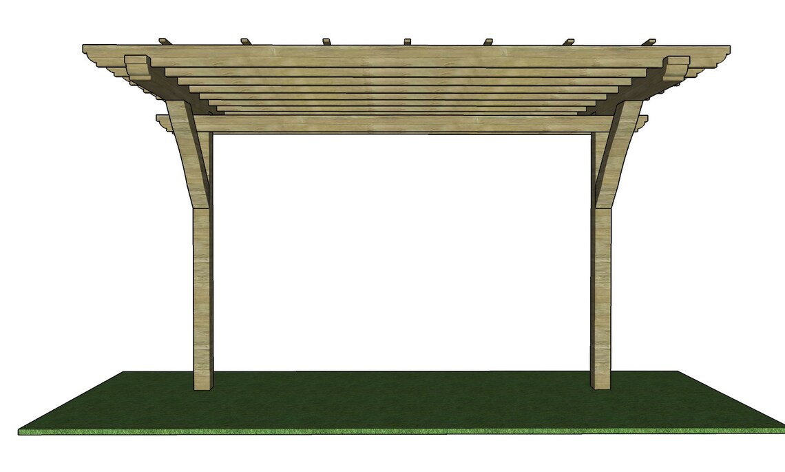 2 Post Pergola Plans - Etsy