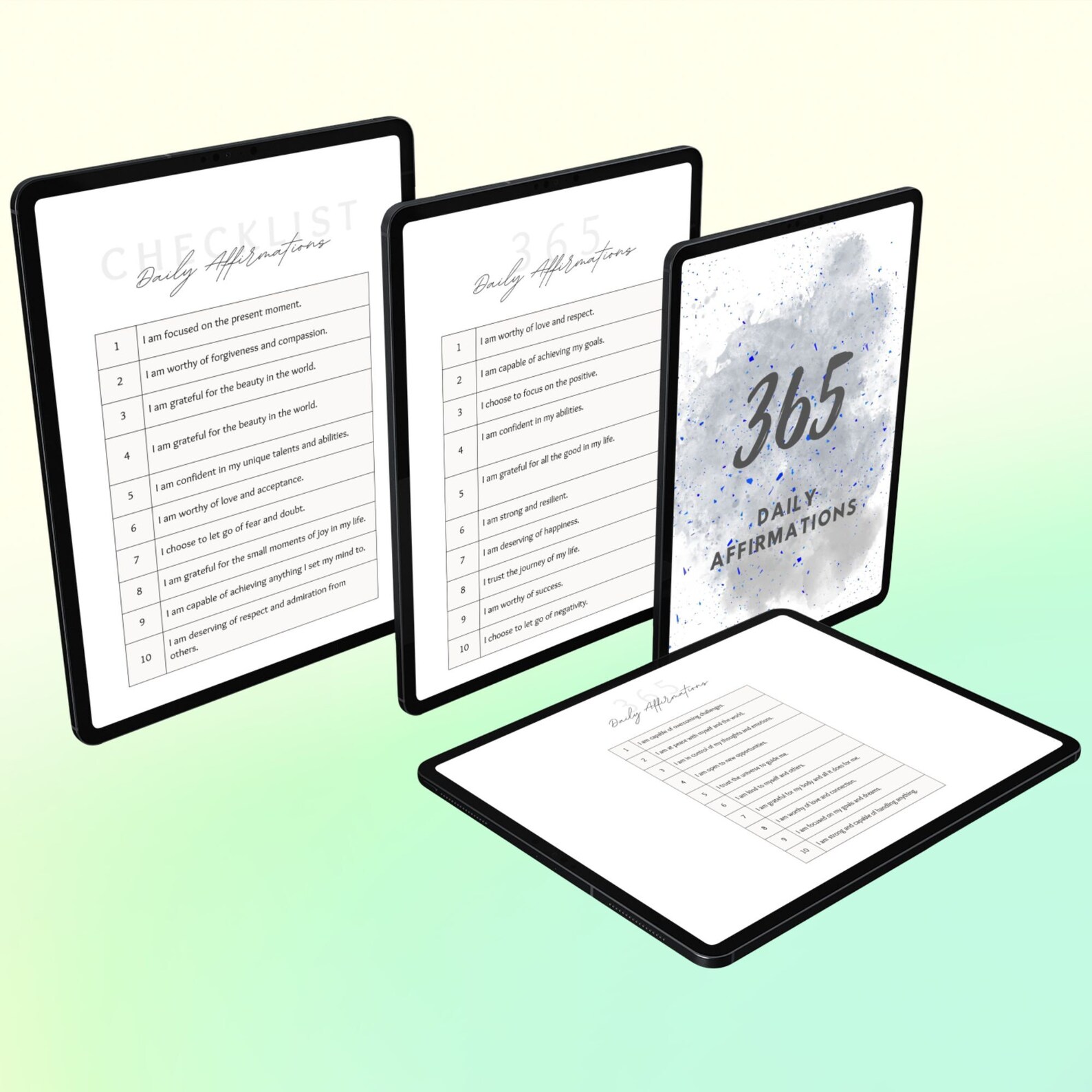 365 Daily Affirmations - Printable Affirmation List-words of ...