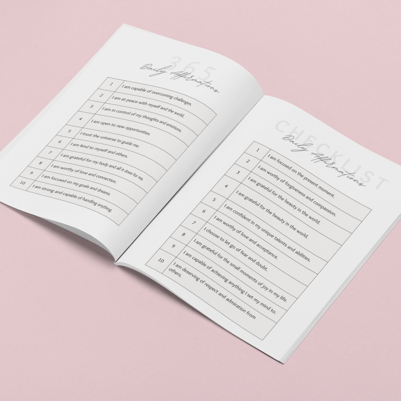 365 Daily Affirmations - Printable Affirmation List-words of ...
