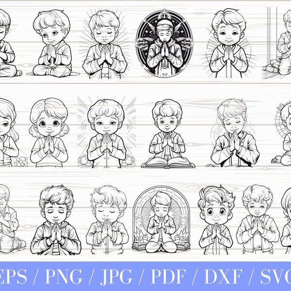 Svg Files for Cricut Praying Child Silhouette - Etsy