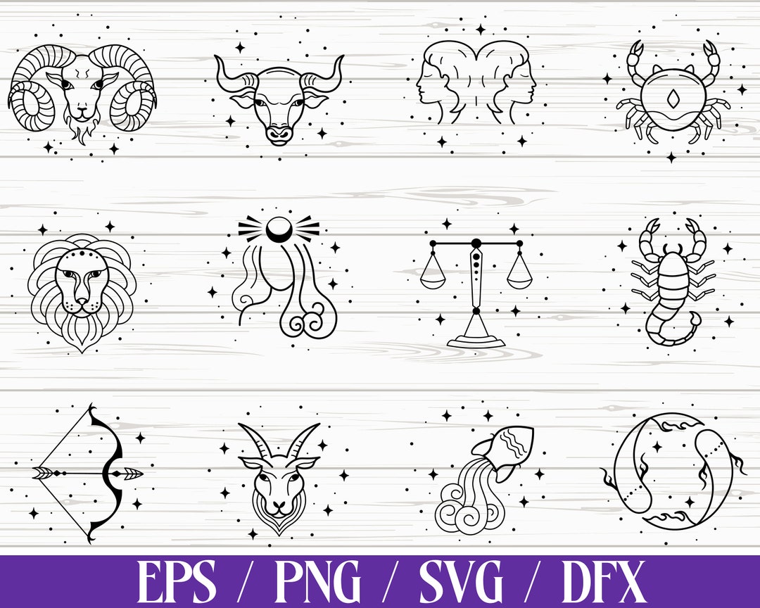 Zodiac Svg Bundle Horoscope Svg Astrology Signs Svg Zodiac - Etsy