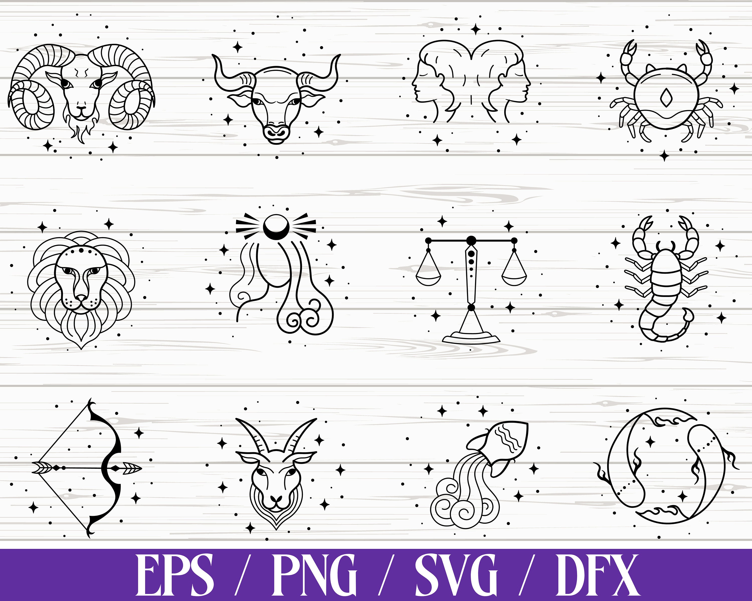Plotterdatei Sternzeichen Svg Sternzeichen Svg Astrologie - Etsy.de