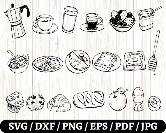 Brunch Clipart Black And White
