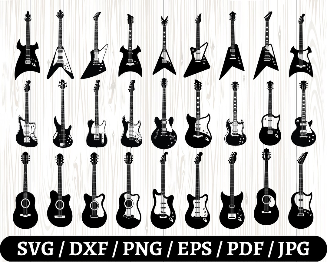 Electric Guitar Svg Music Guitar Svg Acoustic Guitar Svg - Etsy