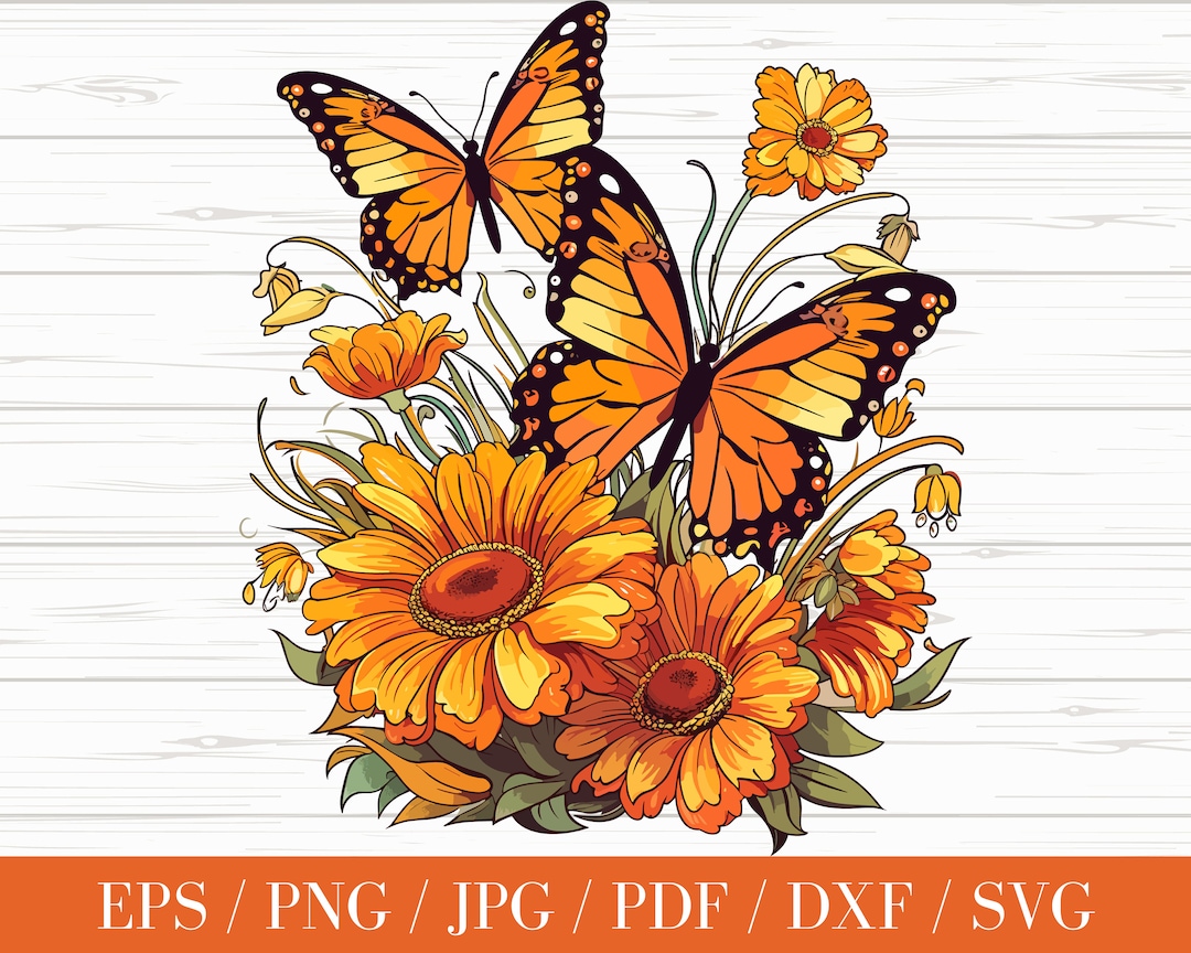Butterfly Svg Floral Butterfly Svg Butterfly Flower Svg - Etsy UK