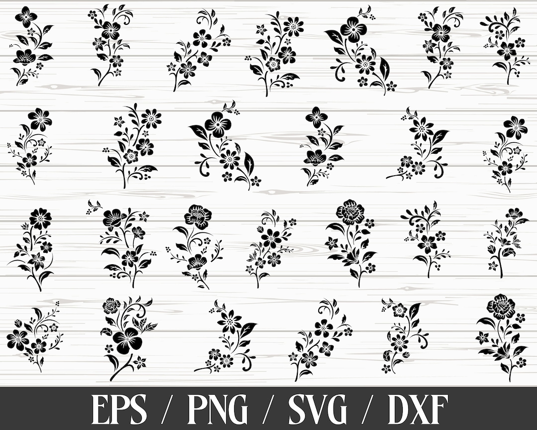 Floral Svg Flower Svg Bundle Floral Arrangement Svg - Etsy