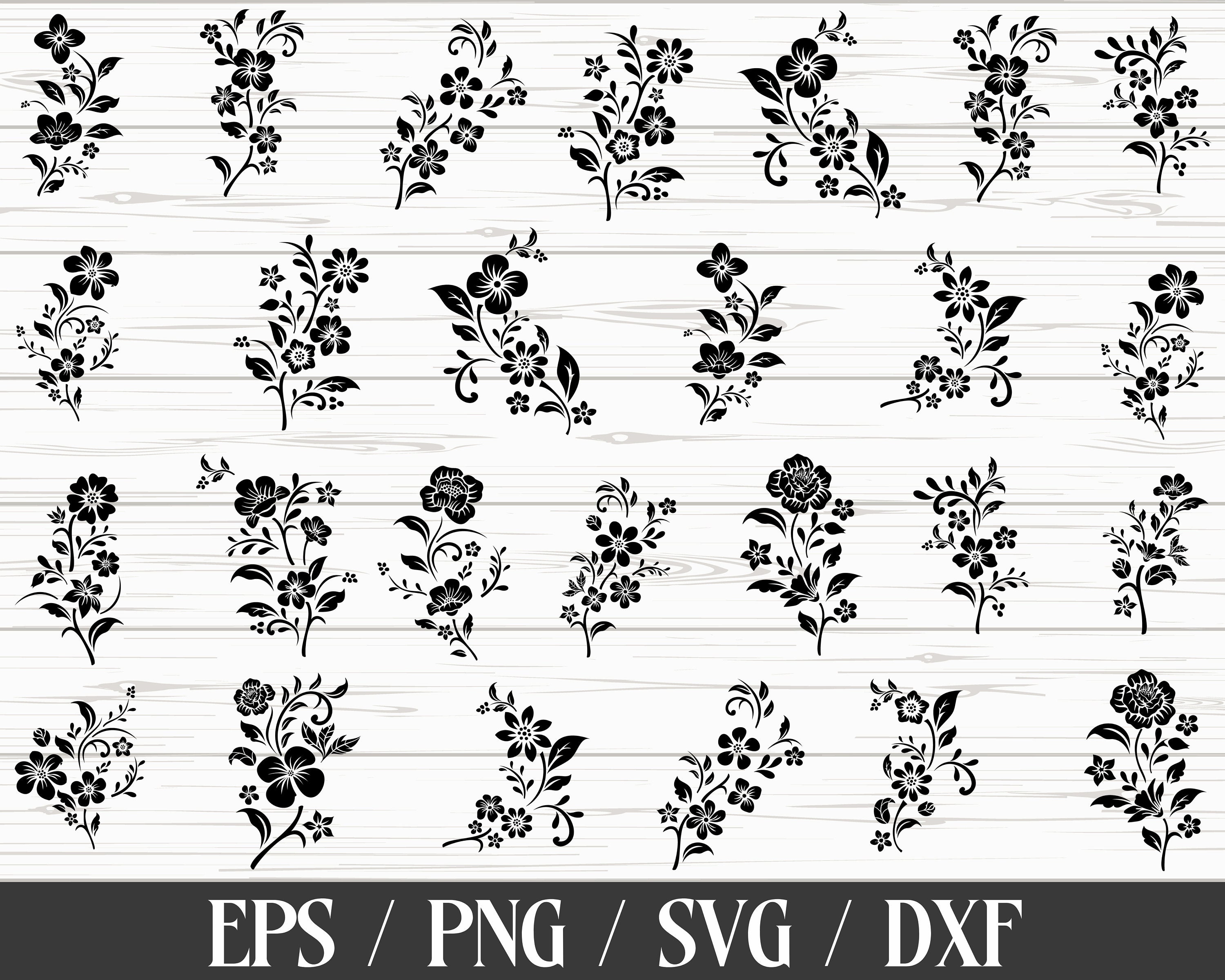 Floral Svg Flower Svg Bundle Floral Arrangement Svg - Etsy